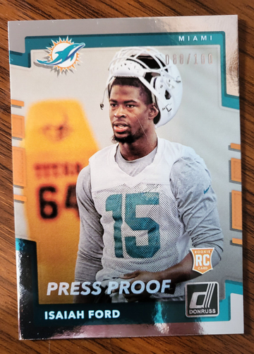 2017 Donruss Football Press Proof Silver #387 Isaiah Ford Miami Rookie ...