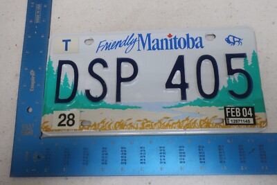 Manitoba MB License Plate Tag Canada 2004 04 Natural Sticker DSP 405 | eBay
