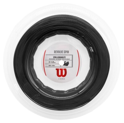 Wilson REVOLVE SPIN 17 1.25mm (black) 660ft 200m Reel Tennis Racket ...