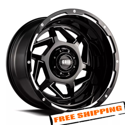 Grid Wheels 20x10 -12 6x135/139.7 108.00 GD12 Gloss Black w/Milled ...