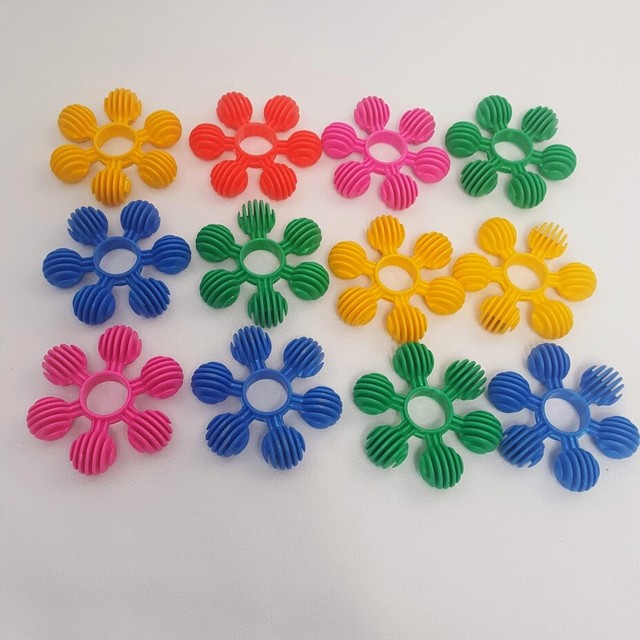 Lot of 12 Six Sided Flower Shape Connecting Toys Building Blocks ...