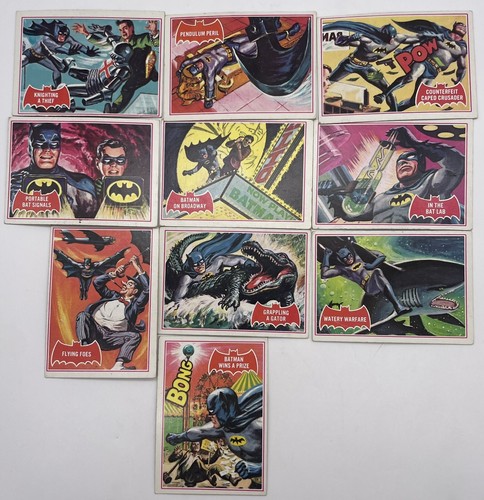 Lot Of 10 1966 Batman Topps Cards Red Bat | eBay