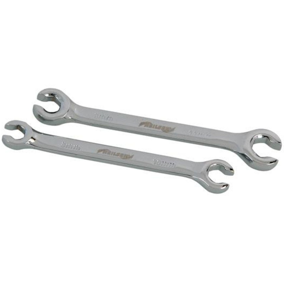Neilsen Flare Nut Wrench Open-Ended Brake Pipe Spanner Set 9mm, 8mm ...
