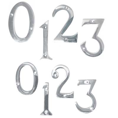 Chrome Door Numbers / Numerals 1-0 - Clearance Stock FFS29 | eBay UK