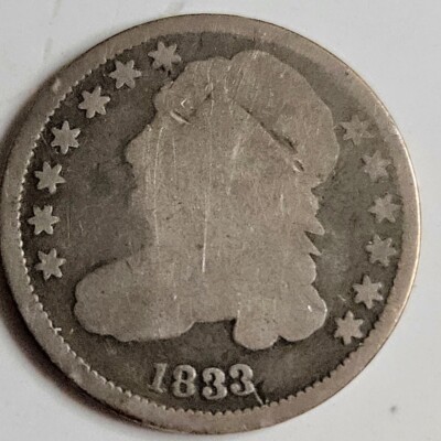 USA, 1833 Capped Bust Dime, ***RARE ***191 Years Old KM#48, Vintage ...