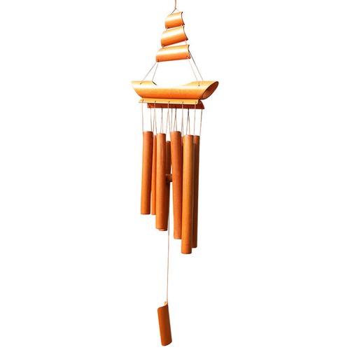 2PCS Bamboo Ware Wind Chimes Natural Wind-bell Wall Hanging Decor ...