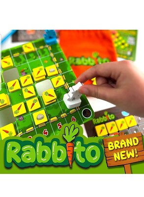 Wooden Family Board Game Move Your Rabbit Push Carrots Down the Holes ...