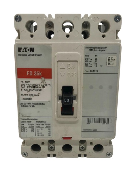 Eaton FD3050BP10 Series C Molded Case Circuit Breaker for sale online ...