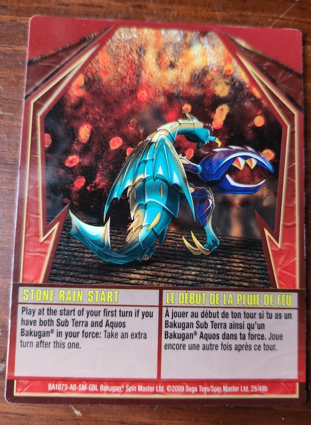 Bakugan Series 13 - 25/48B Red Ability Card - Stone Rain Start | eBay