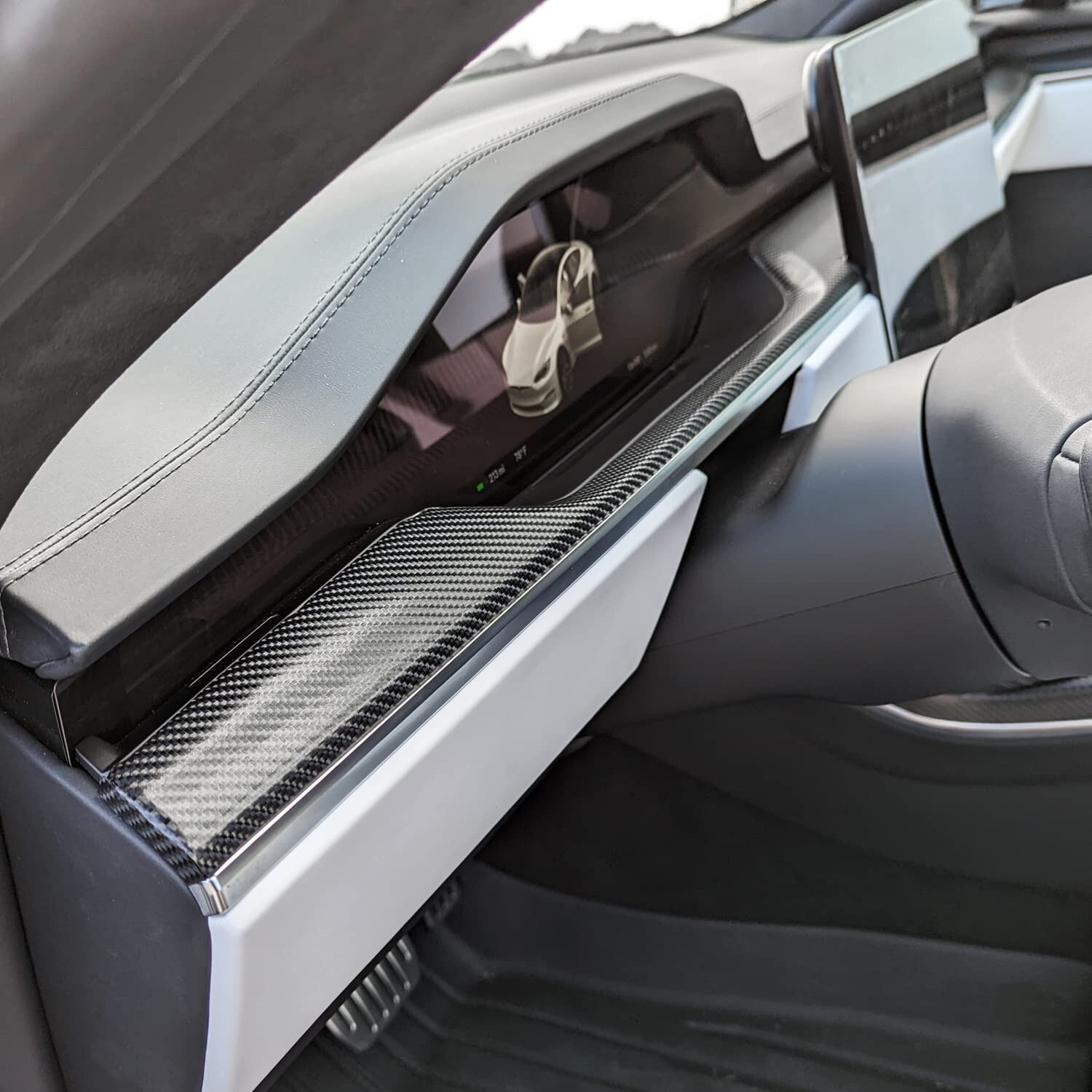 Tesla Model S Interior Carbon Fiber