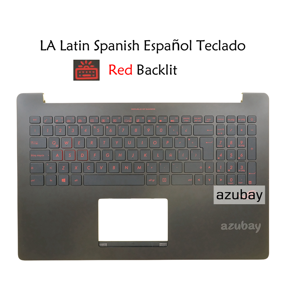 LA / Spanish Laptop Palmrest Top Cover Keyboard For Asus ROG G501JW ...