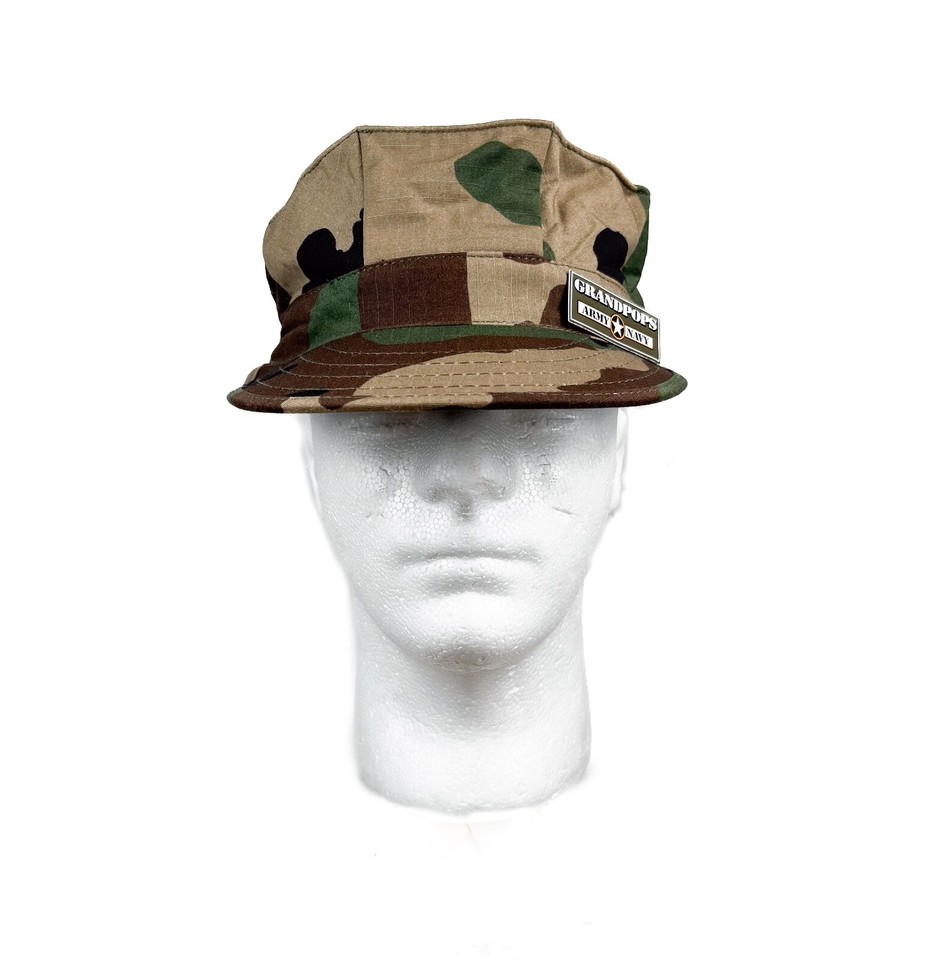 USMC M81 WOODLAND CAP 8 POINT 2 PLY TOP STITCH NO EGA | eBay