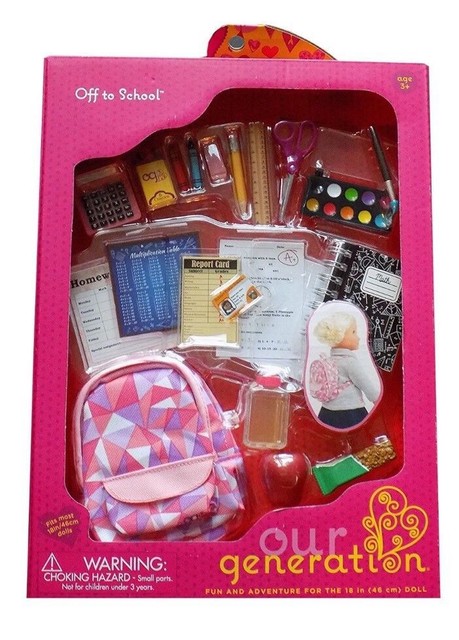 Our Generation off to School Playset 18 Doll American Girl Backpack ...