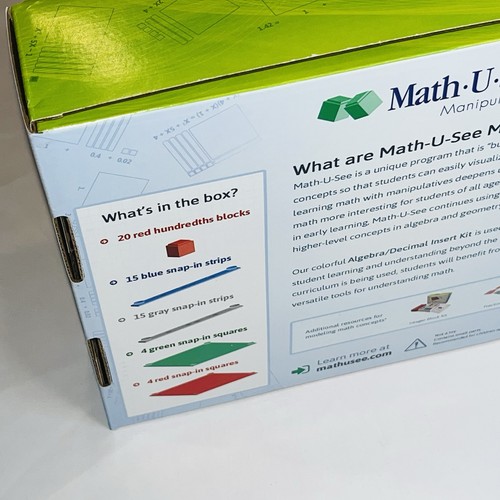 Math U See Manipulatives Algebra/Decimal Insert Kit Demme Learning | eBay