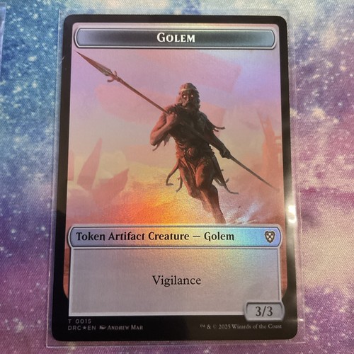 Golem 014 Golem 015 Foil Token Aetherdrift DRC MTG Magic The Gathering ...