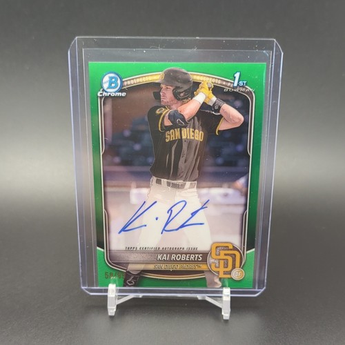 Kai Roberts 2025 Bowman Chrome Green Raywave Refractor 1st Auto /99 ...