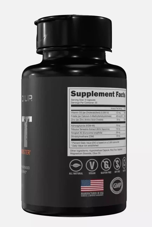 BUCKED UP RUT TESTOSTERONE BOOSTER 90 Capsules 30 Servings Hormone ...