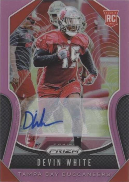 2019 Panini Prizm - Rookies Devin White #312 Pink Prizm Autographs (AU ...