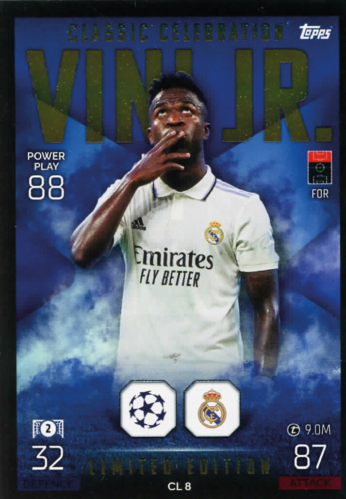 Champions League EXTRA Card CL08 - Vini Jr. - Celebration Limited 22/23 ...