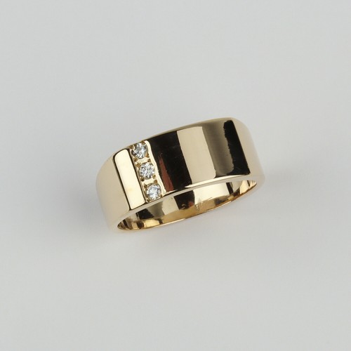 Frederick Goldman 14k Yellow Gold, Diamond Unisex Square Band Ring Size ...