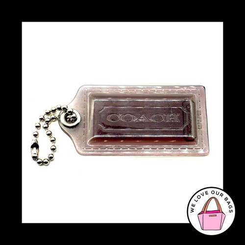 3.5" XL COACH POPPY Smoke Gray Plastic Nickel Fob Bag Charm Keychain ...