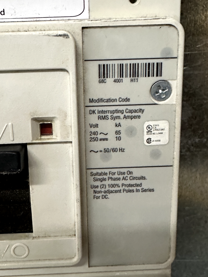 EATON DK3400W 3 POLE 400Amp 65KA CIRCUIT BREAKER - NEW | eBay