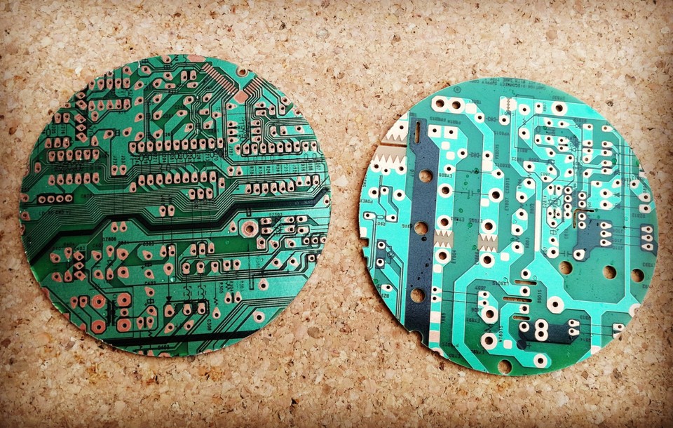 Eco Drinks Coasters Handmade from Green Recycled Computer Circuit Board ...