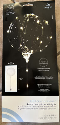 ANAGRAM 9.75 INCH CRYSTAL CLEARZ LED 4 BALLOONS | eBay