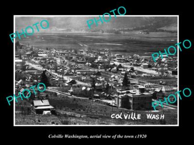 OLD 8x6 HISTORIC PHOTO OF COLVILLE WASHINGTON AERIAL VIEW OF THE TOWN ...