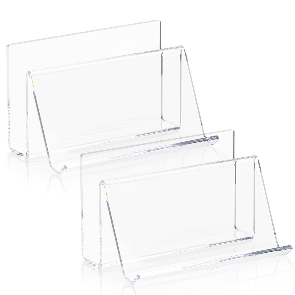 2 Pack 3x5 Index Card Display Holder Acrylic Cards Holder Stand Acrylic ...