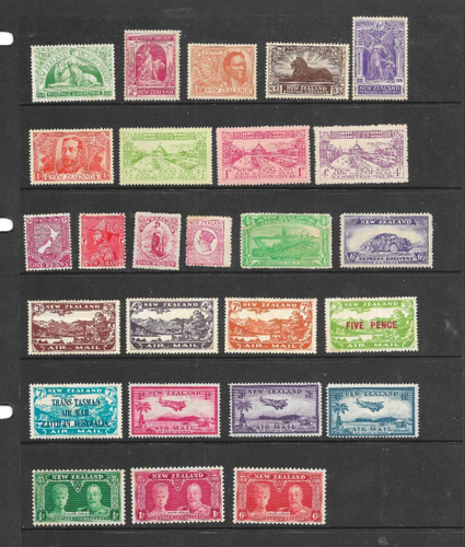 New Zealand QV - KGV mint collection airmail victory dunedin exhibition ...
