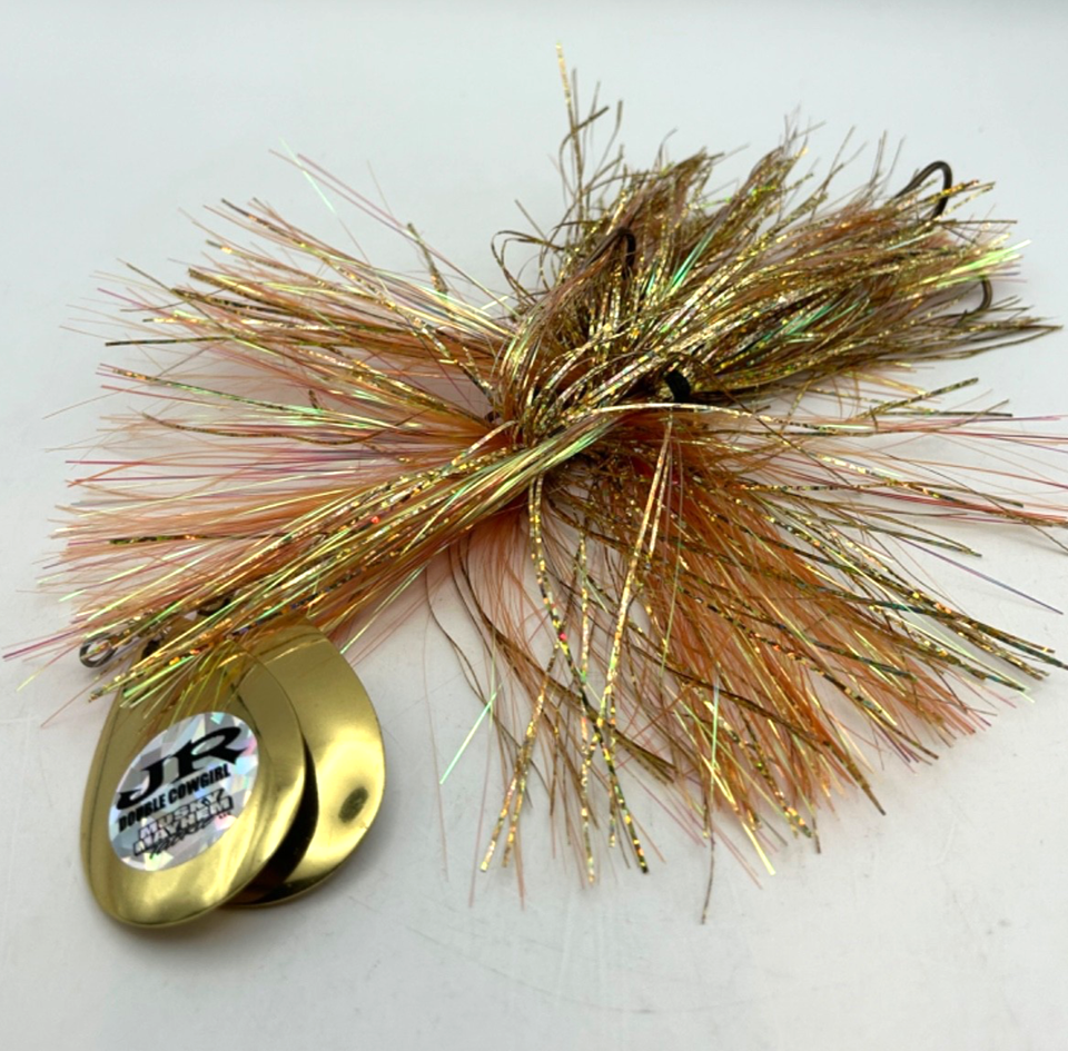 Musky Innovations Double Cowgirl Jr Bucktail Gold Copper Double Blades ...