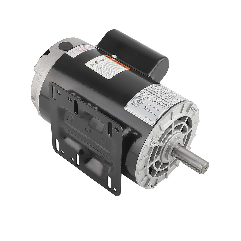 5HP Compressor Duty Electric Motor ODP CCW 21A 56 Frame 7/8" Shaft ...