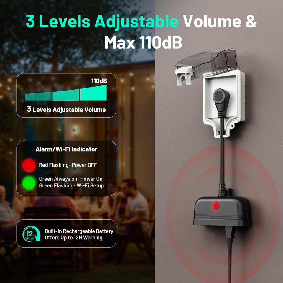 Power Failure Alarm WiFi, Outdoor Power Outage Alarm with SmartLife App ...