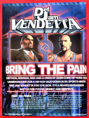 RARE! 2003 DEF JAM VENDETTA Nintendo Video Game = Promo Art Print AD ...