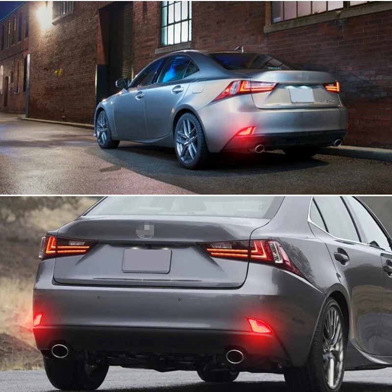 Red Lens Rear LED Bumper Reflector Signal Brake Light For Lexus IS250 ...