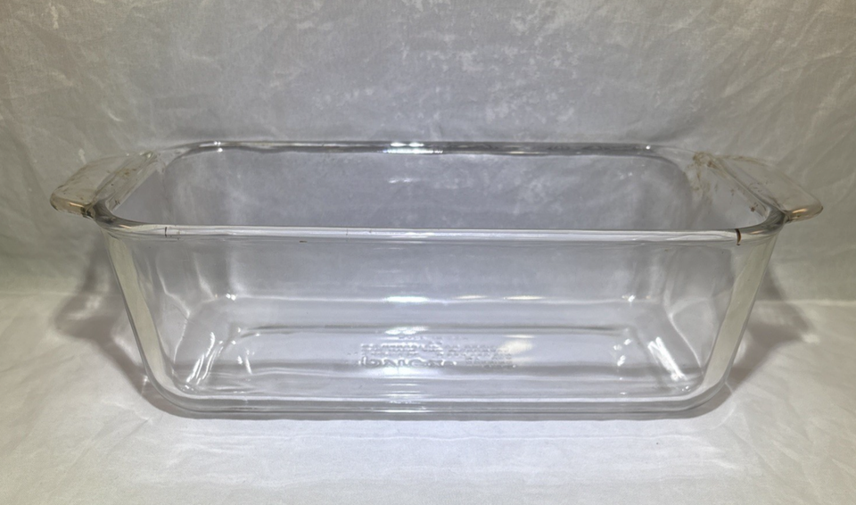 VTG Pyrex 213-R Clear Glass Loaf Pan Bread Baking Dish 1.5 Qt 8.5" x 4. ...
