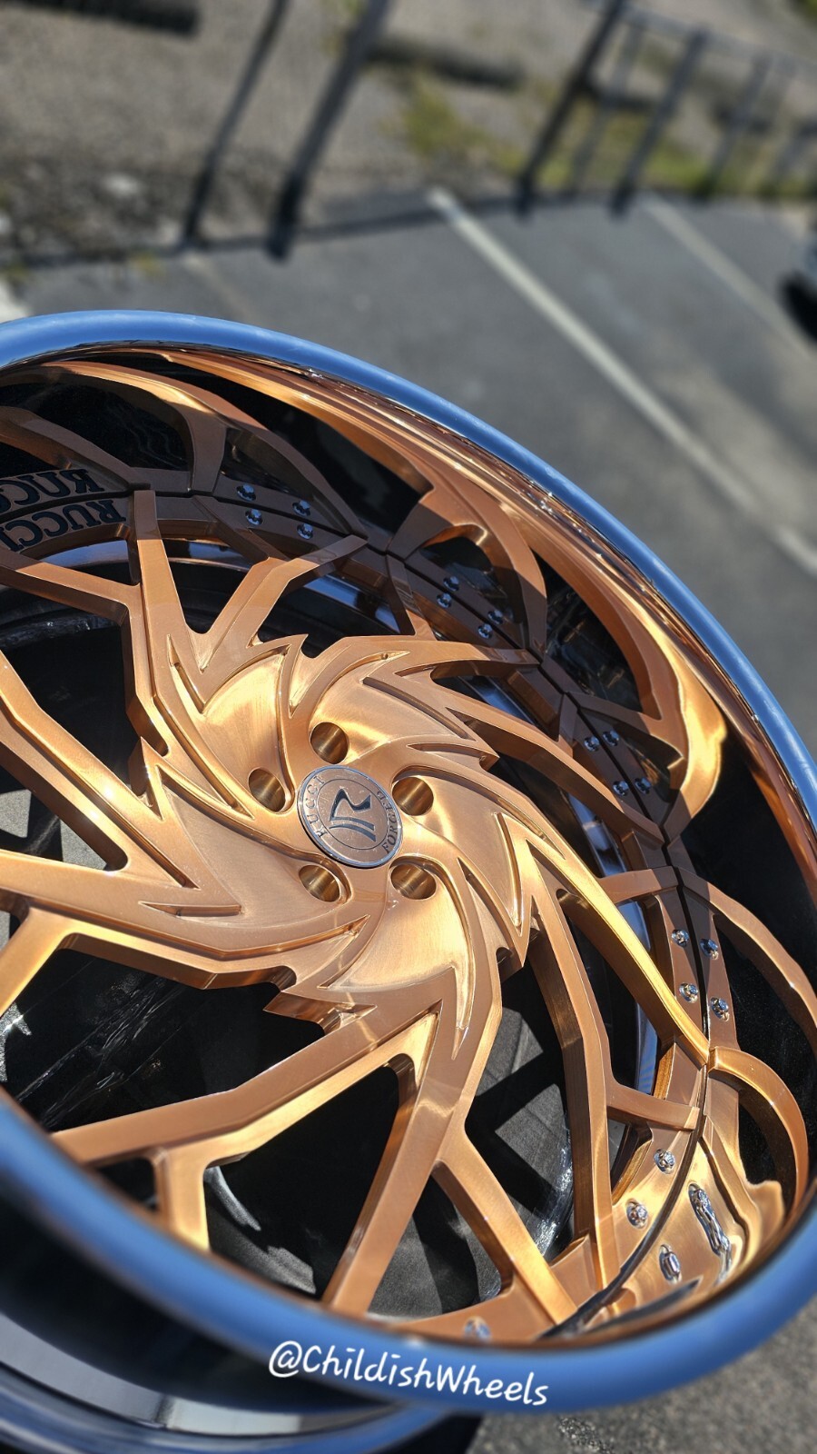 24" Inch Rose Gold Rucci Buds 5x115 WIDEBODY Charger Challenger 2pc ...