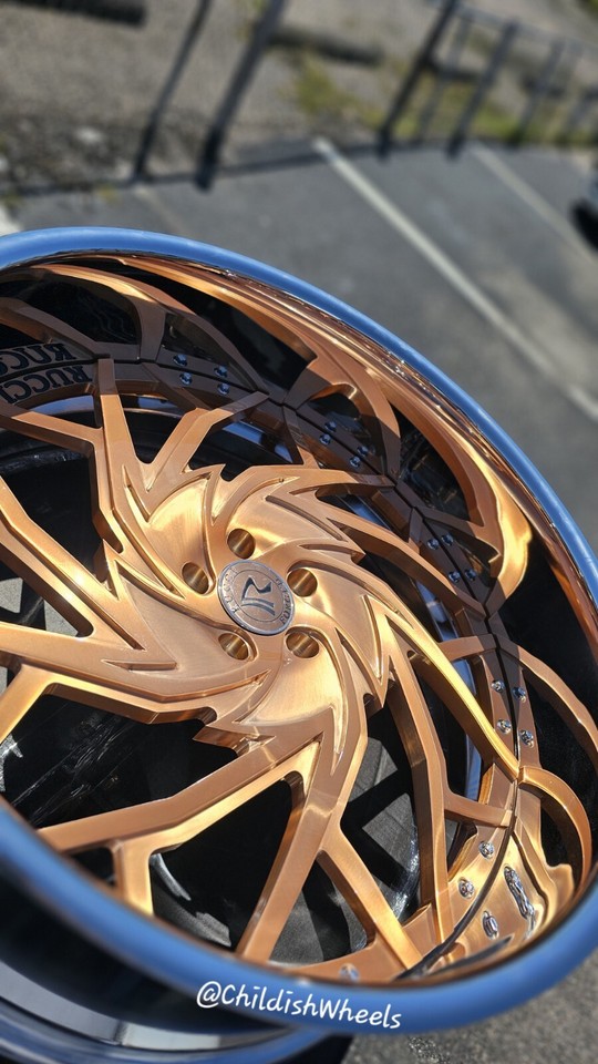 24" Inch Rose Gold Rucci Buds 5x115 WIDEBODY Charger Challenger 2pc ...