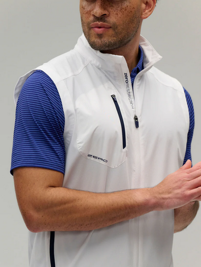 New Zero Restriction Z700 Full Zip Vest White/Navy Pick Size | eBay