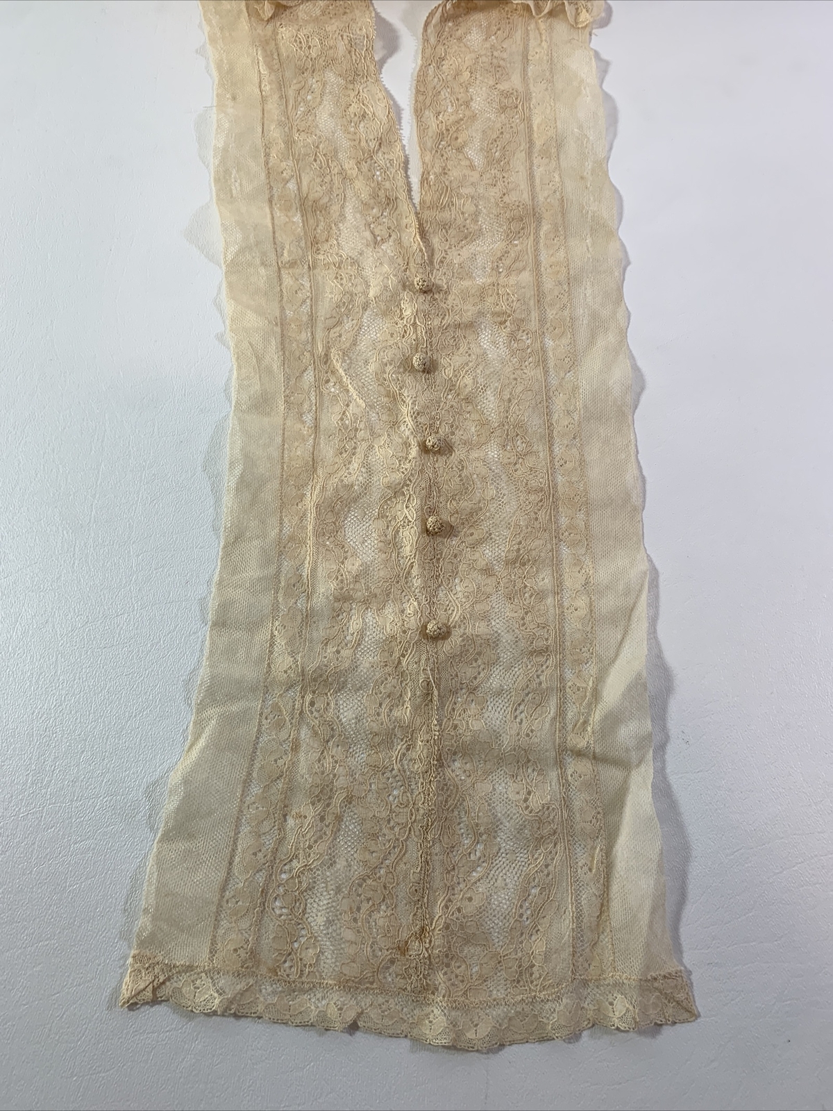 Vintage Antique Victorian Lace Button Collar Removabl… - Gem