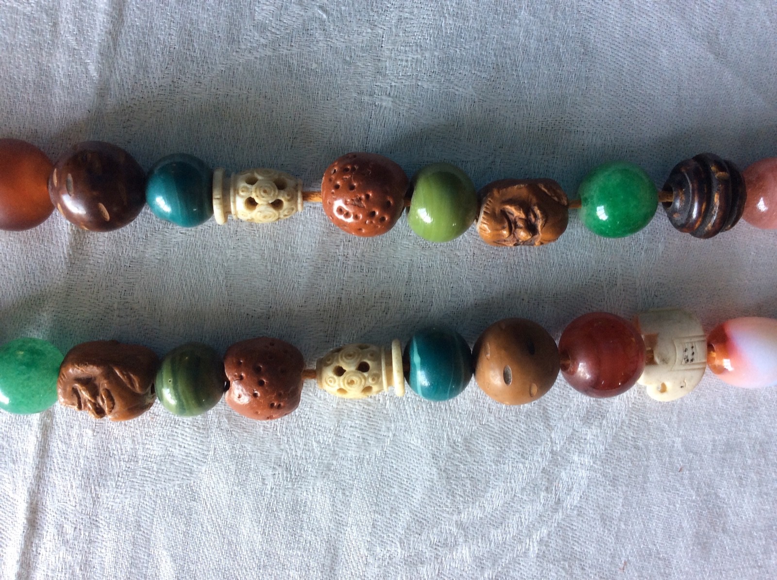 Meiji 95 Japanese Ojime Beads Carved Porcelain Laquer Amber Double Mask ...