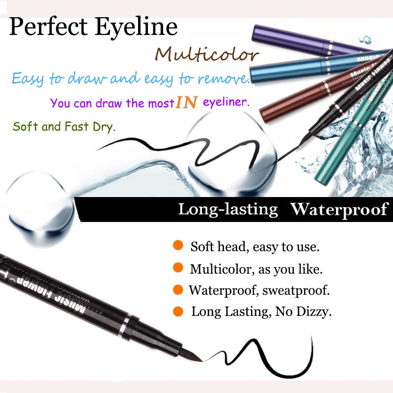 Music Flower Waterproof Eyeliner Pencil Liquid Eye liner Make Up Tattoo ...