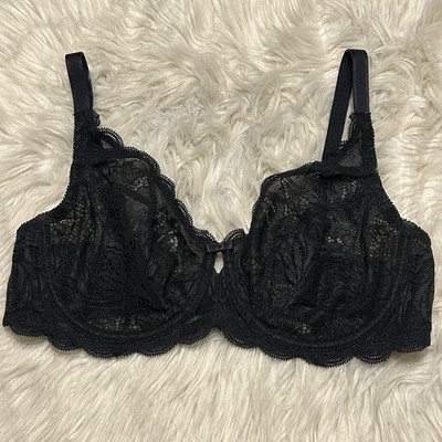 Felina 36D Bra Black Unlined Lace Underwire Back Closure 115073 | eBay