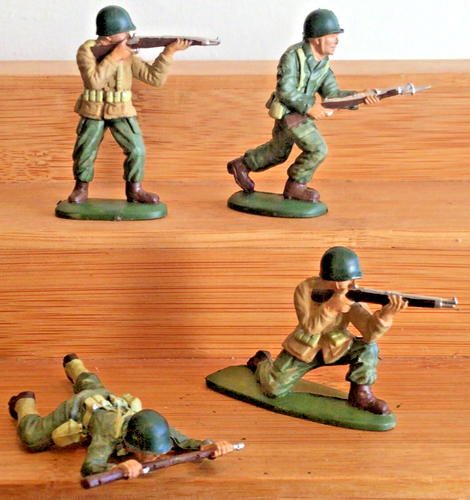 4 WW2 US / American infantrymen. Matchbox plastic toy soldiers 54 mm | eBay