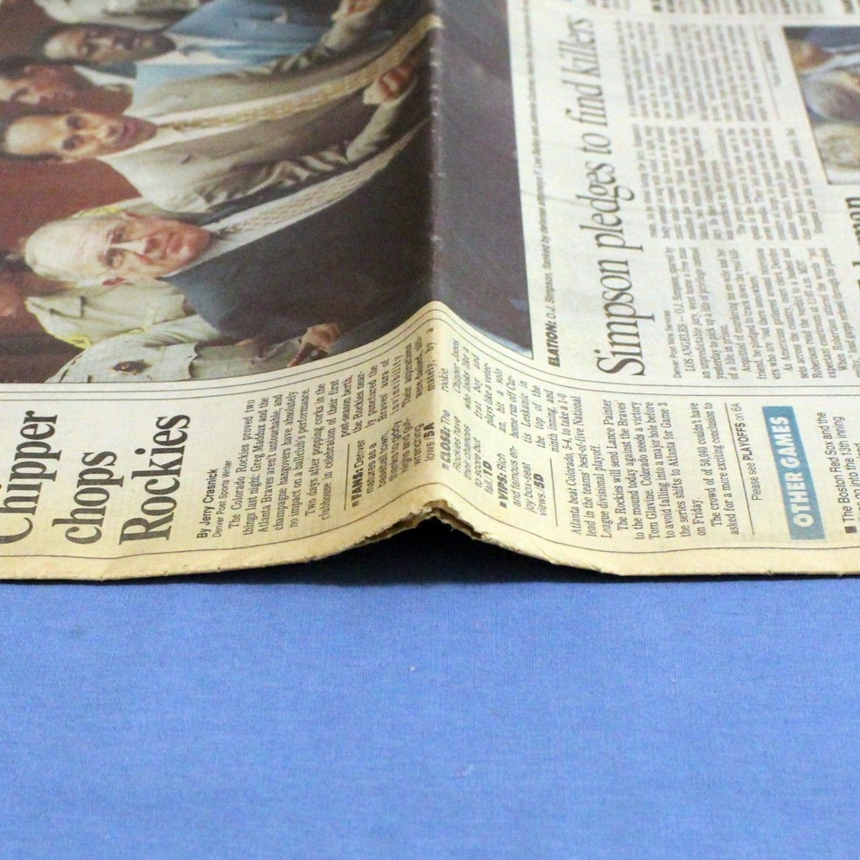 OJ Simpsons Trial Verdict, Denver Post Newspaper Front Cover Page 10/04 ...