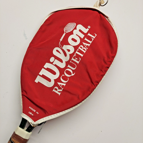 Vintage "Wilson Superpower" Racquetball Racquet w/Leather Grip & cover ...