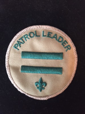 BOY CUB SCOUT "PATROL LEADER" PATCH - BSA OFFICIAL Green w/Tan Backing ...