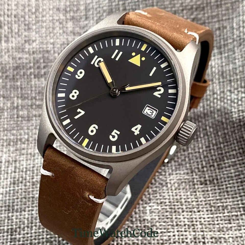 Tandorio Titanium Pilot Dive Automatic Watch for Men NH35A Sapphire ...