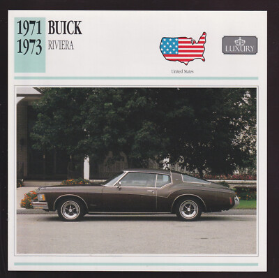 1971 1972 1973 Buick Riviera Muscle Car Photo Spec Sheet Info Stat ...